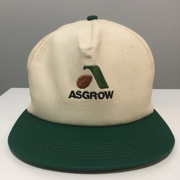 K-Products | Accessories | Vintage Kproducts Agrow Bean Seeds Tan Denim Snapback Hat 5panel Cap ...